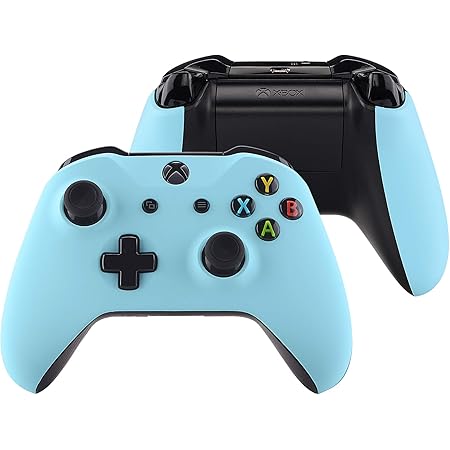 Amazon.com: eXtremeRate Soft Touch Heaven Blue Top Shell Front Housing ...