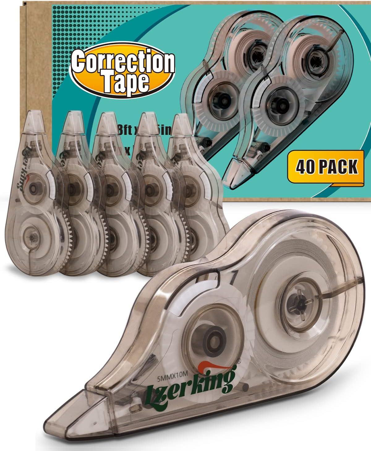 Amazon.com : Lzerking Correction Tape,40-Count,White Mistake Out ...