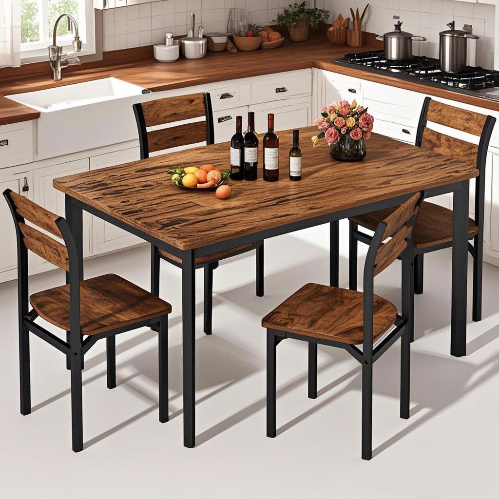 Amazon.com: TISTIK Oval Conference Dining Table and 6 Chairs Pu Seat ...