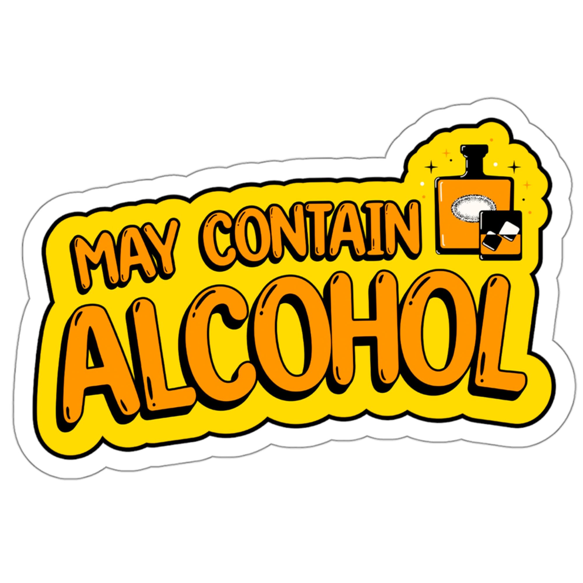 Amazon.com: May Contain Alcohol Cooler Drinking Sticker Vinyl Caution ...