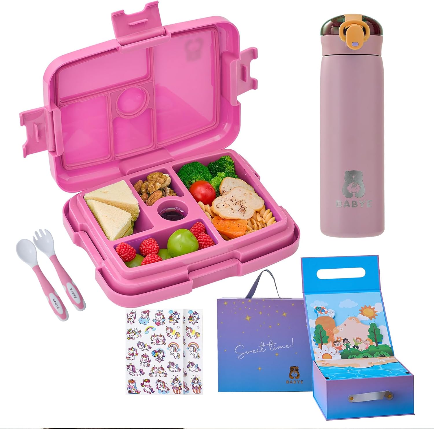 Amazon.com: Bento Box for Kids & Insulated Water Bottle Set - Leak ...
