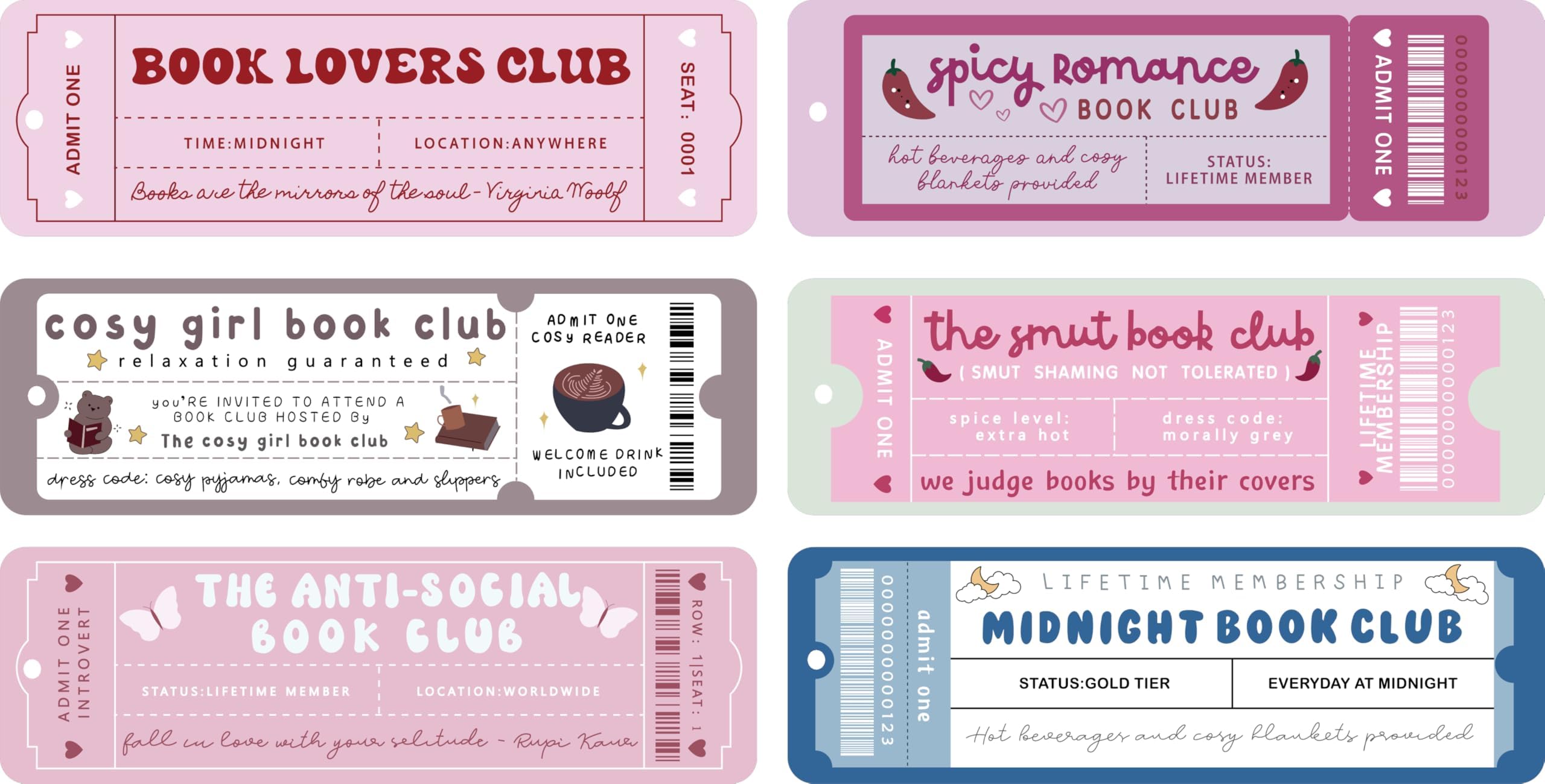 Amazon.com: Hafhef Cute Bookmarks for Women, Set of 8 Pink Bookmark ...