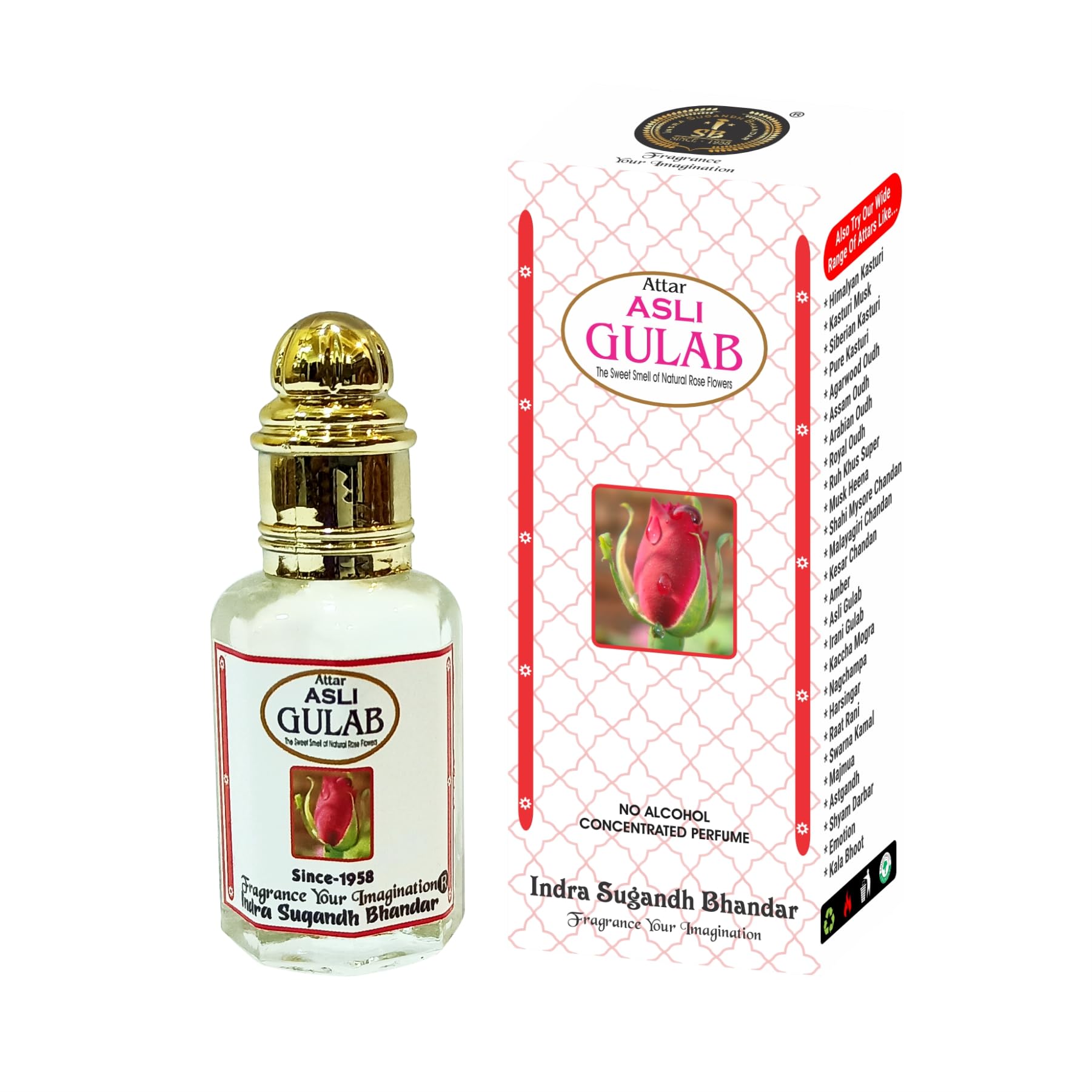 INDRA SUGANDH BHANDAR Attar For Men|Women Asli Gulab Pure Rose No ...