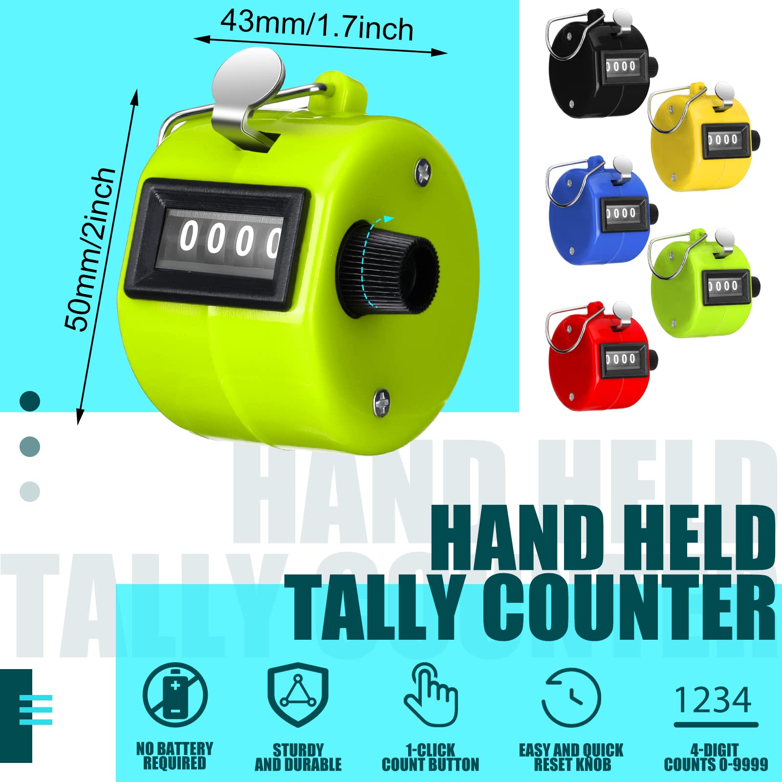 Snapklik.com : Kingdder 25 Pcs Hand Held Tally Counter 4 Digit ...