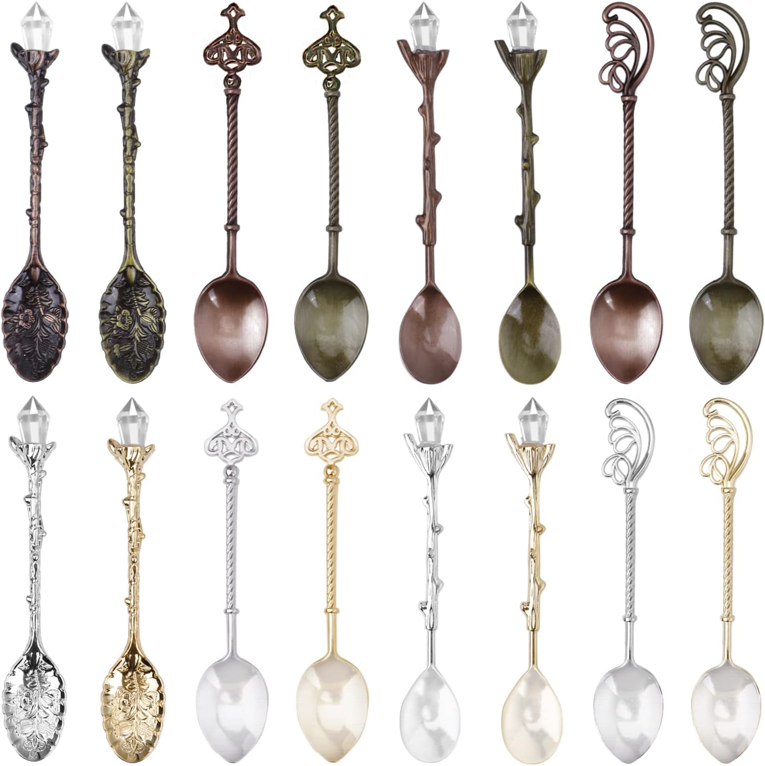 Amazon.com: HOSTK Retro Spoons, Crystal Alloy Coffee Spoons, Vintage ...