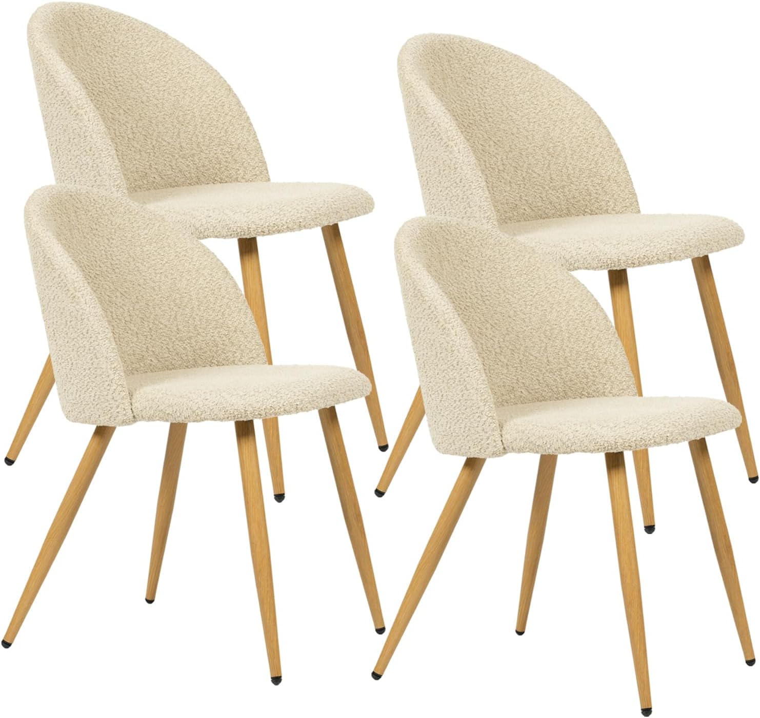 Amazon.com - FurnitureR Upholstered Fabric Dining Chair Mid Back ...