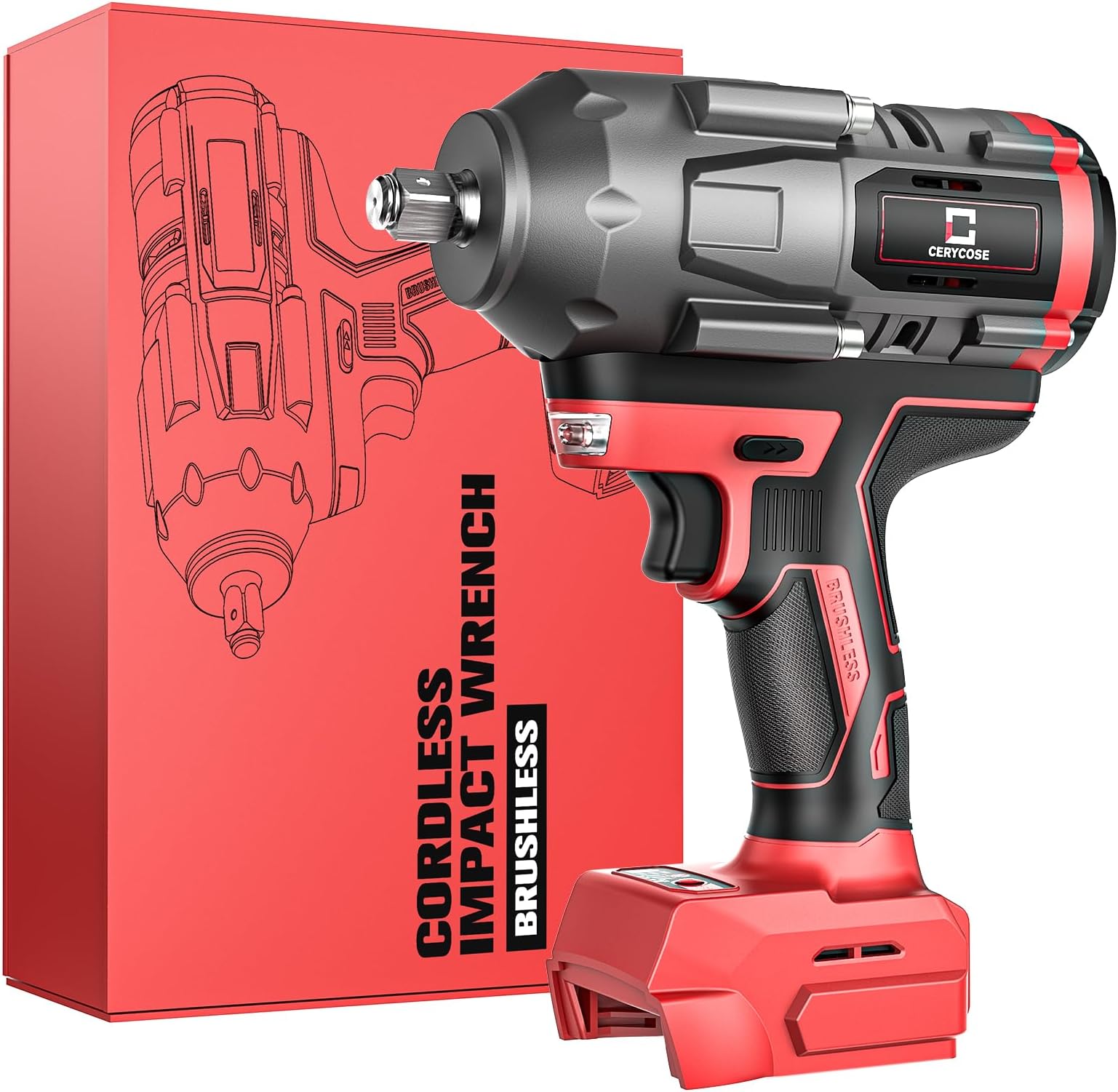 ALLEN ADMONDS Cordless Impact Wrench High Torque,1/2" Brushless Impact ...