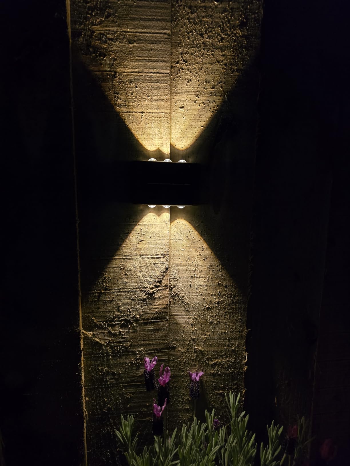 Solar Wall Lights Outdoor 4 Pack, 6 LED Garden Fence Lights Solar Up ...