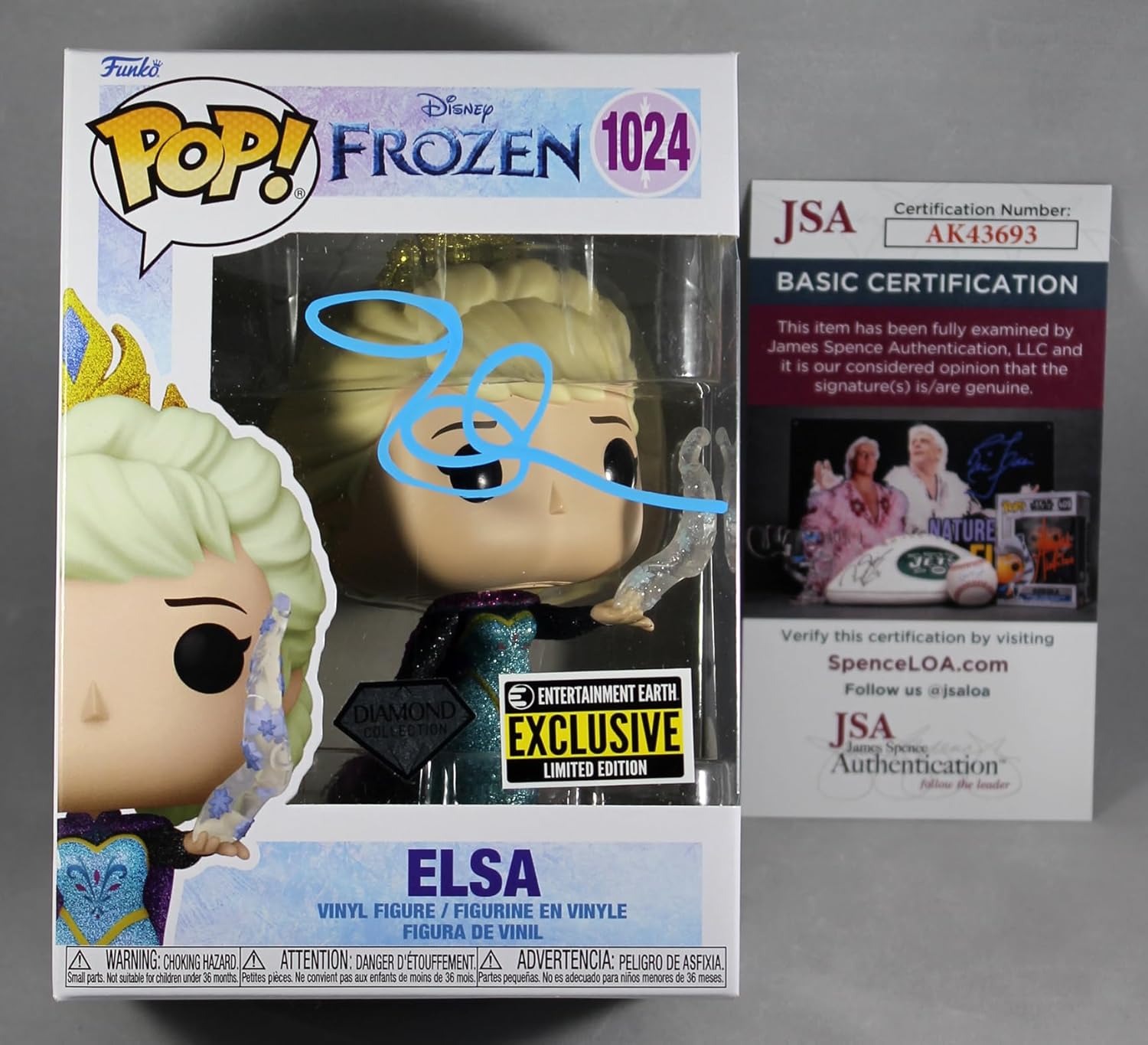 Idina Menzel Signed Frozen Elsa Funko Pop Vinyl Diamond Figure w/JSA ...