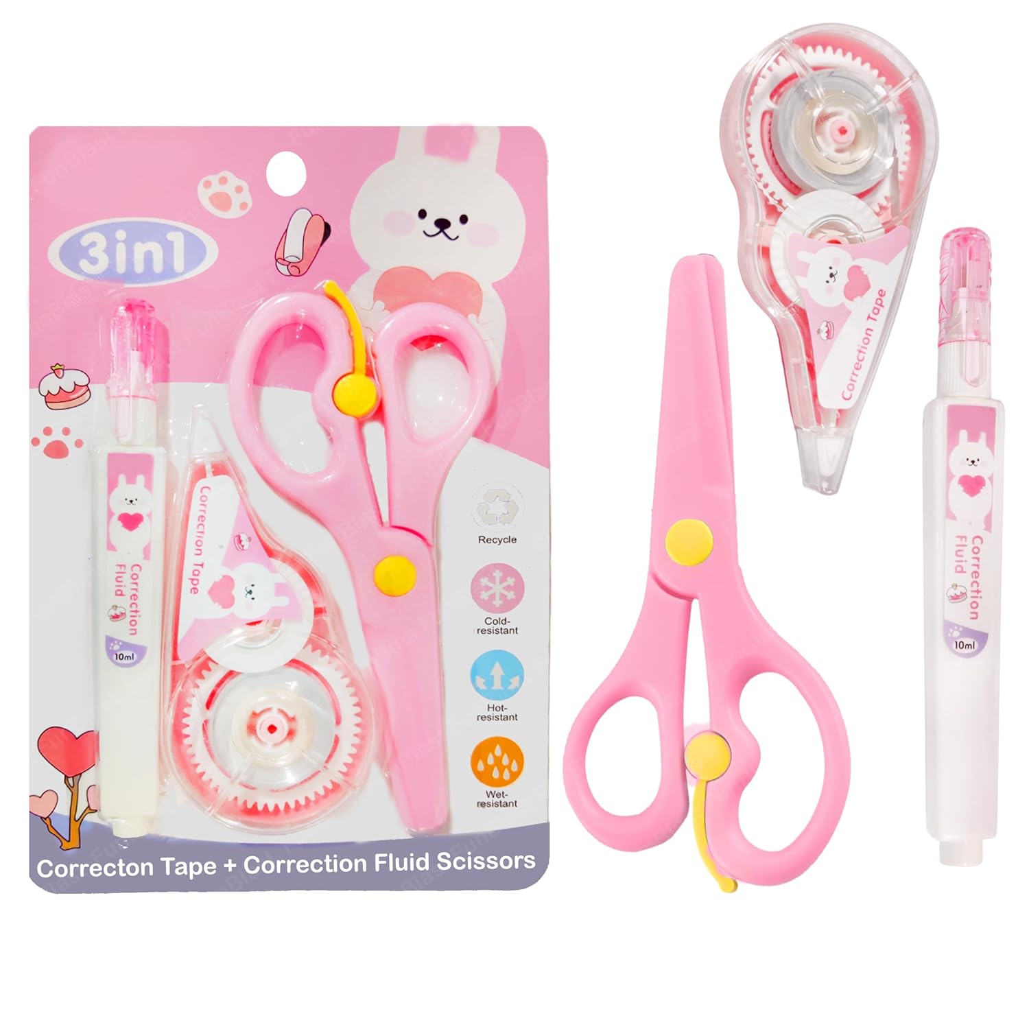 FunBlast Correction Tape - Pack of 1 Pcs Correction Tape with Fluid and ...