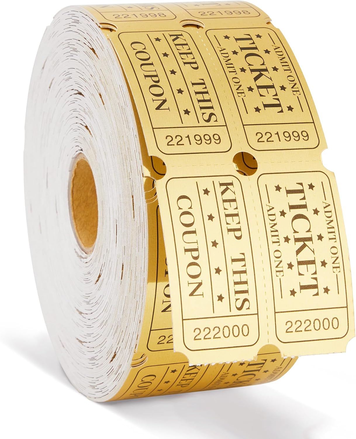 Amazon.com: Amviner 1000 Golden Raffle Tickets Double Roll Tickets for ...