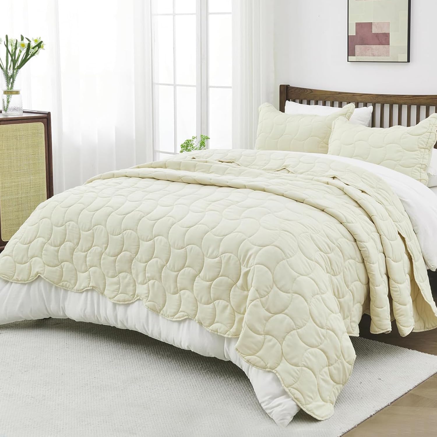 Amazon.com: CozyStitch Queen Size Quilt Set - Embossed Quilt Microfiber ...