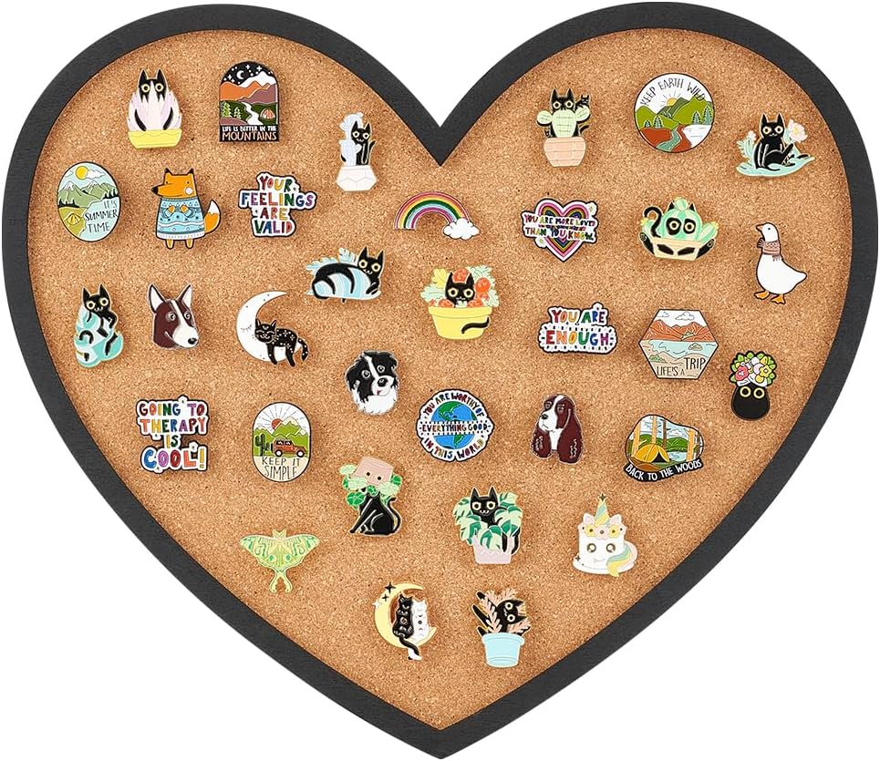 BENECREAT Pin Board Heart Cork Board Bulletin Display Board, Tableau en ...