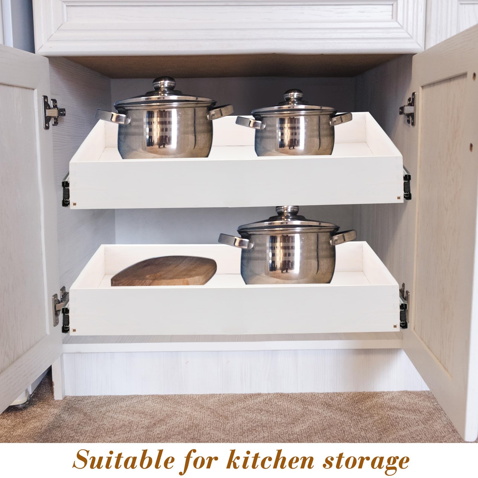 Sintuff White Pull out Cabinet Organizer 20 x 21 Inch Soft Close Slide ...