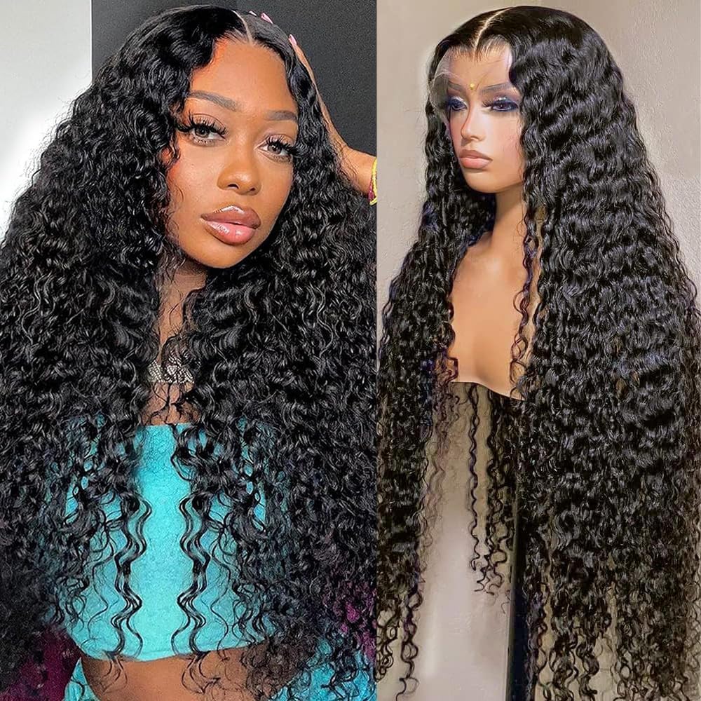 Amazon.com : Water Wave Lace Front Wigs Human Hair HD Wet and Wavy Lace ...