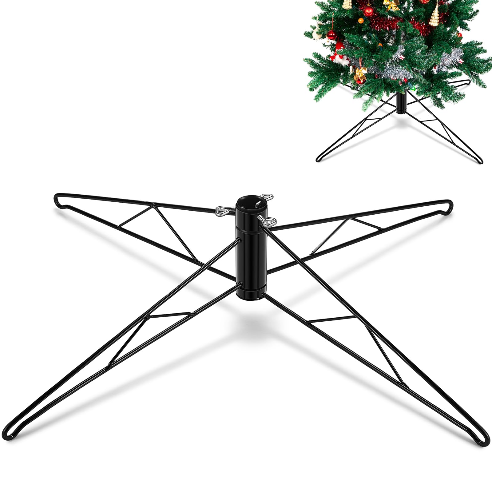 Amazon.com: Barydat Christmas Tree Stand for Artificial Tree Steel Bar ...