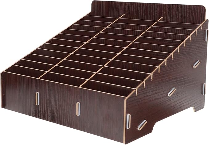 Amazon.com: SEWACC Cell Phone Storage Box 36 Grids Wooden Cell Phone ...