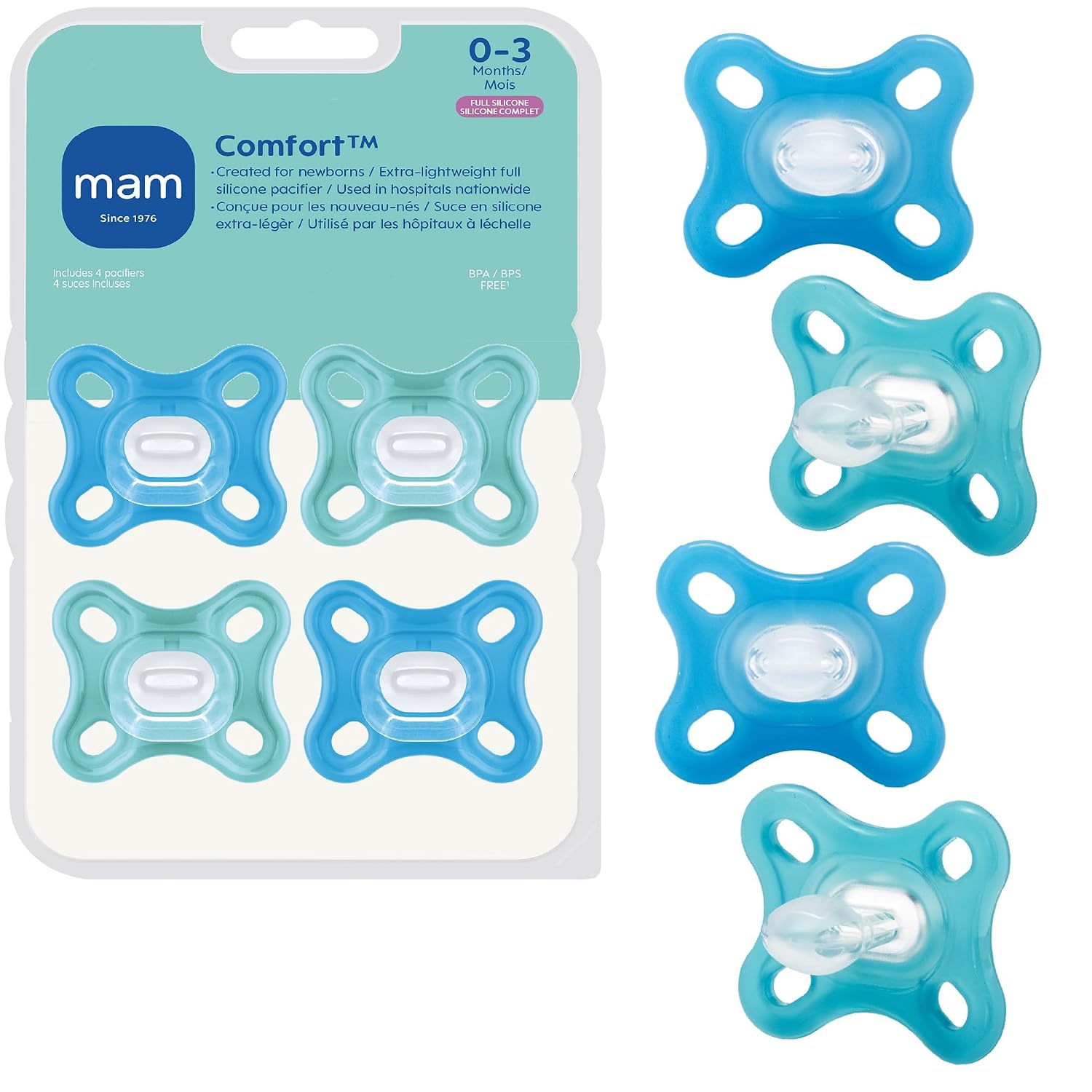 Amazon.com : MAM Comfort Baby Pacifiers 0-3 Months Newborns ...