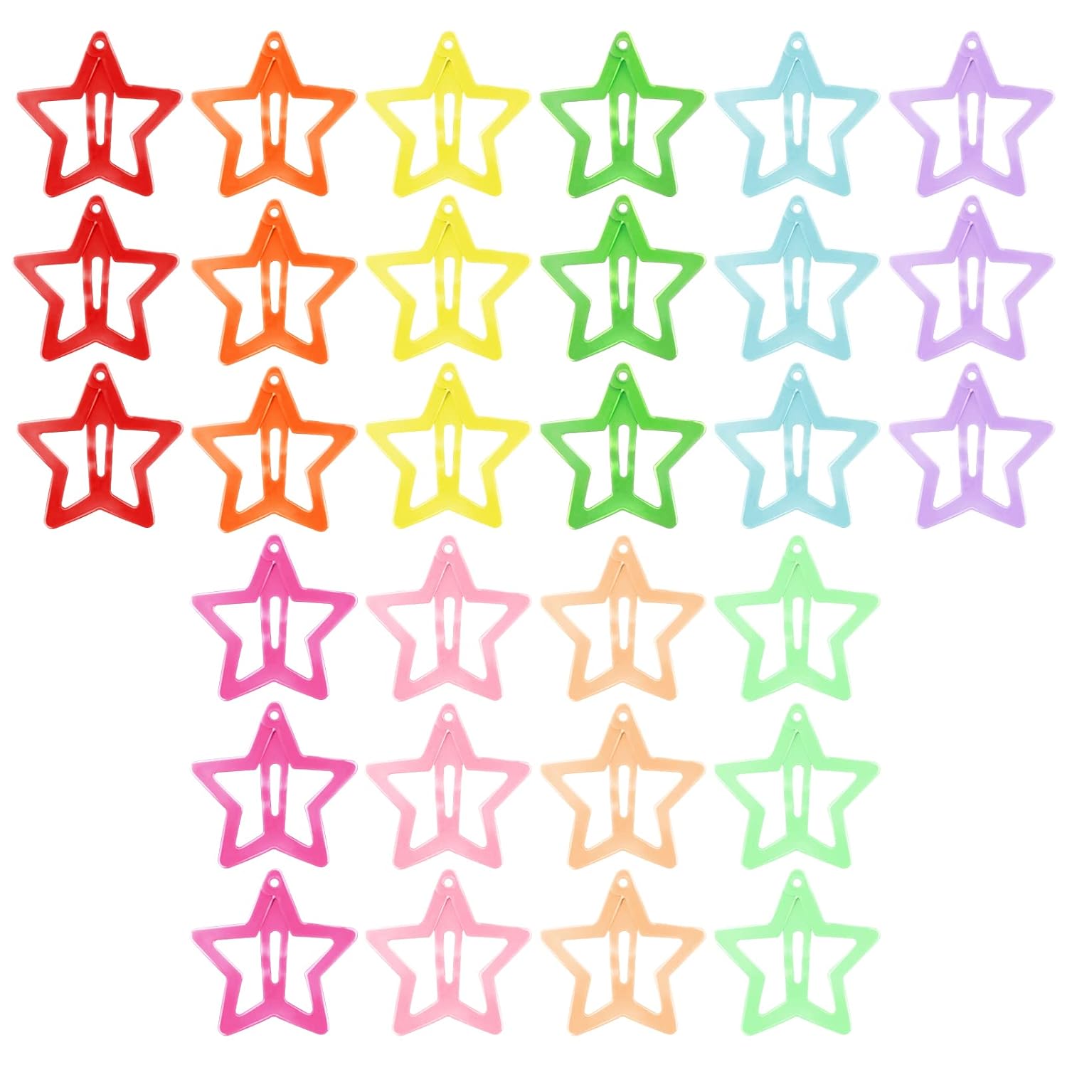 Amazon.com : 30 Pcs Star Clips Hair For Girls Non-Slip Hair Clips Star ...