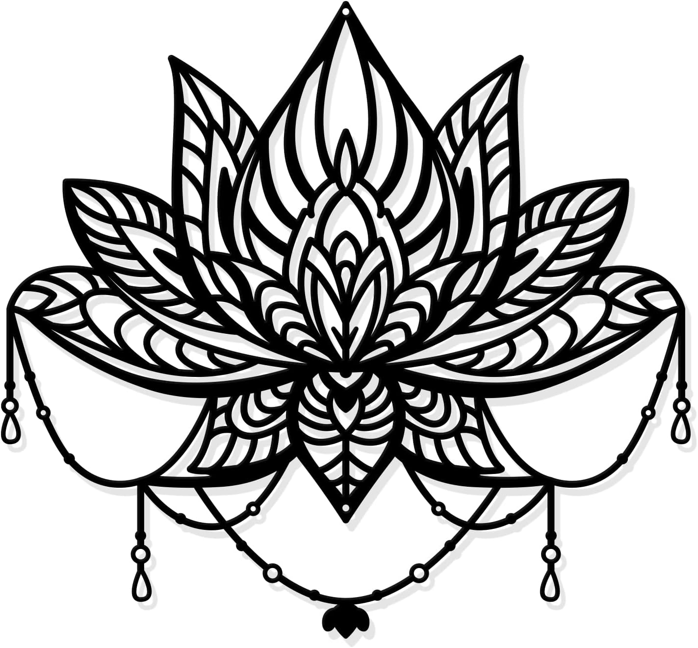 Amazon.com: NBEADS Lotus Flower Metal Wall Art Decor, Black Flower Wall ...