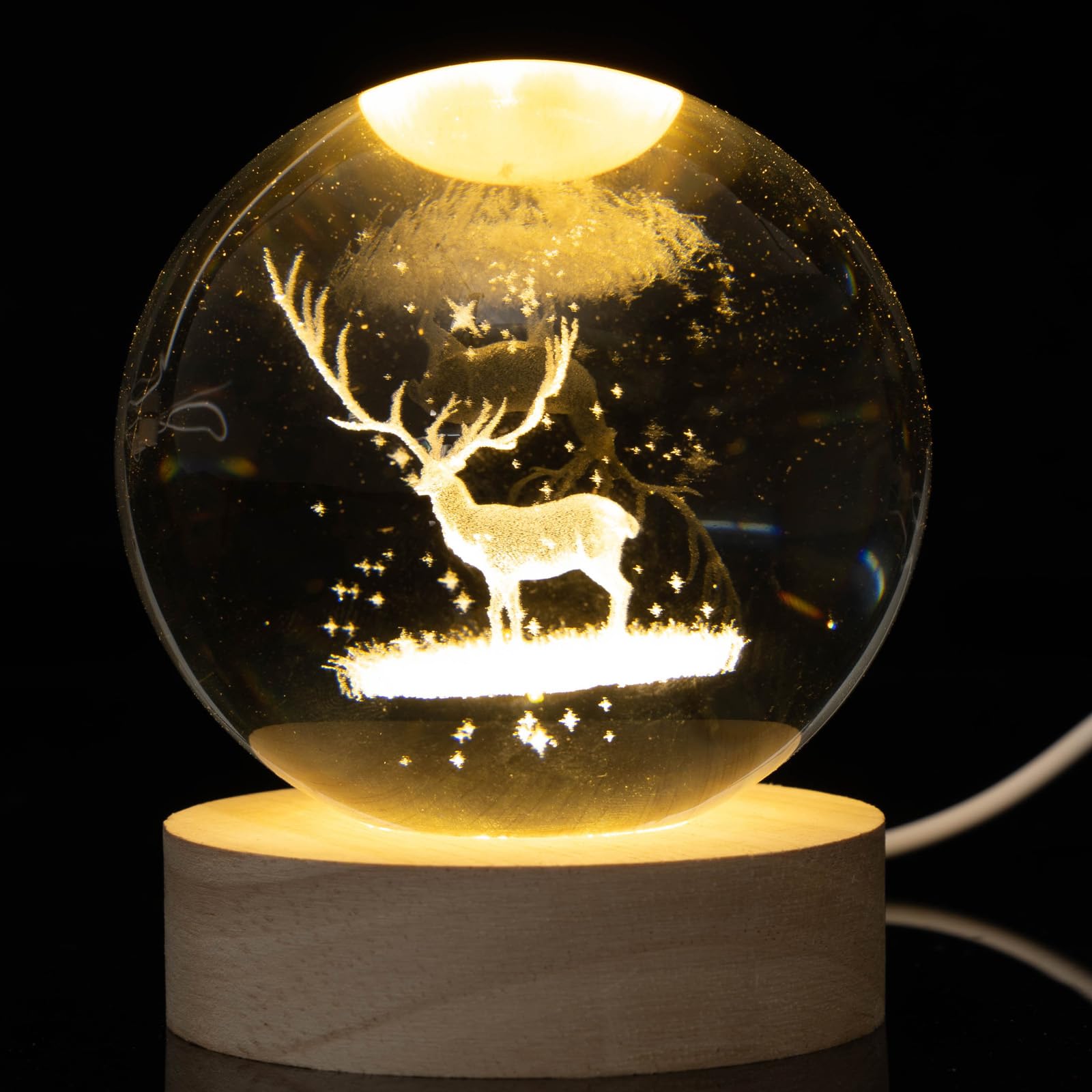 Galaxy Luminous Crystal Ball(2.4") 3D Glass Ball Decorative Ball ...