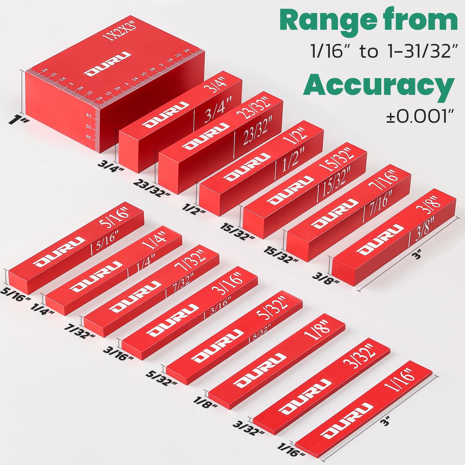 Snapklik.com : Setup Blocks Woodworking 15PCS Precision Aluminum Set Up ...