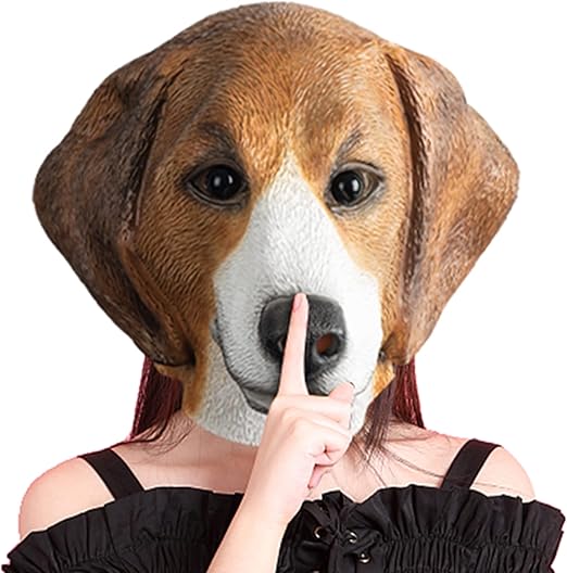 Amazon.com: AQKILO Beagle Mask Dog Head Animal Latex Full Head ...