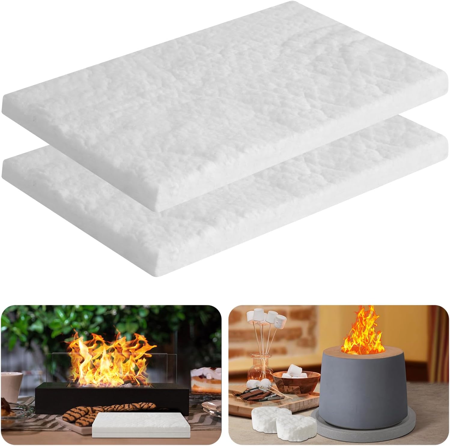 Amazon.com: 2 Packs Ceramic Wool Wick for Tabletop Firepit,Extend Fire ...
