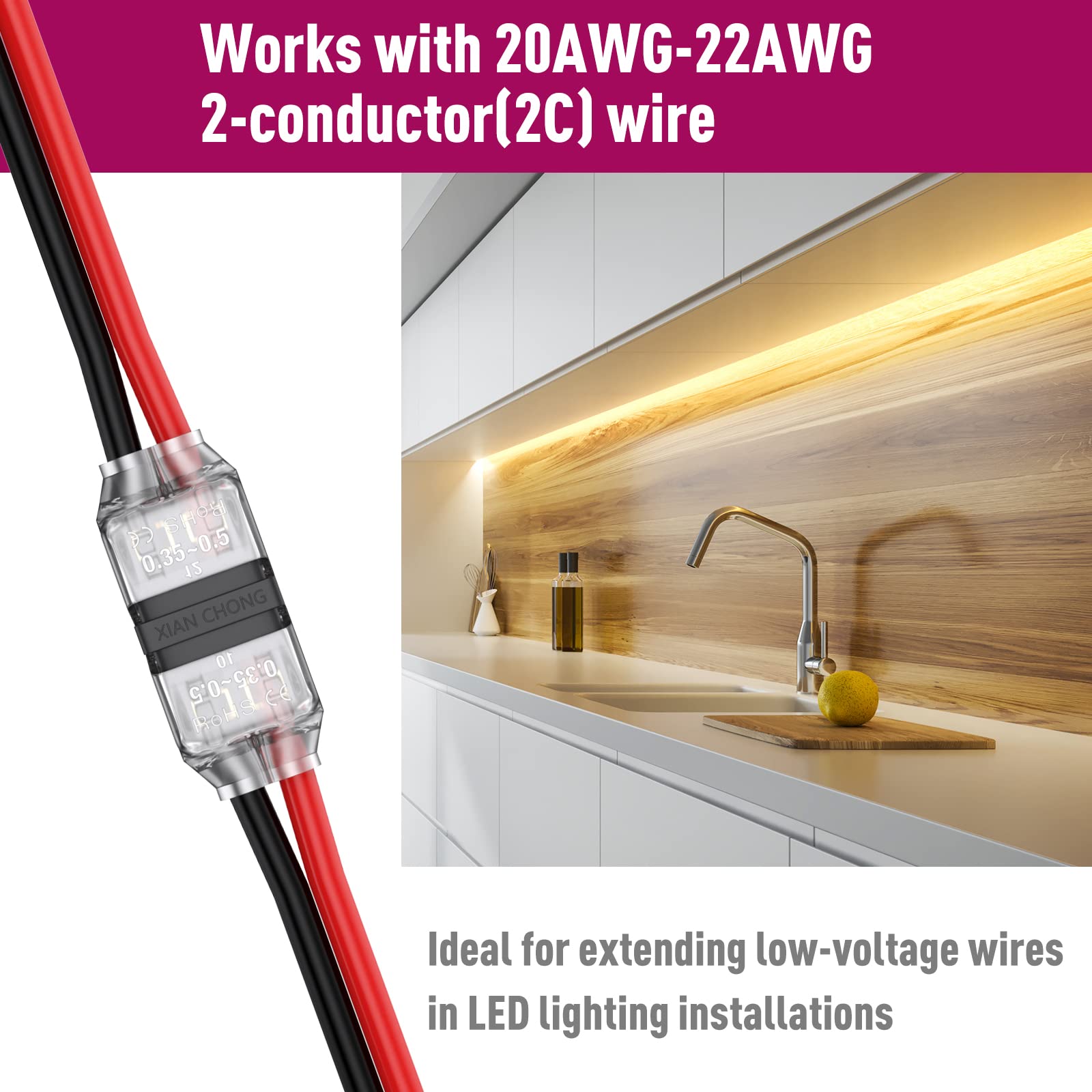 Snapklik.com : EMITEVER Low Voltage Wire Connectors, 6 Packs Wire To ...