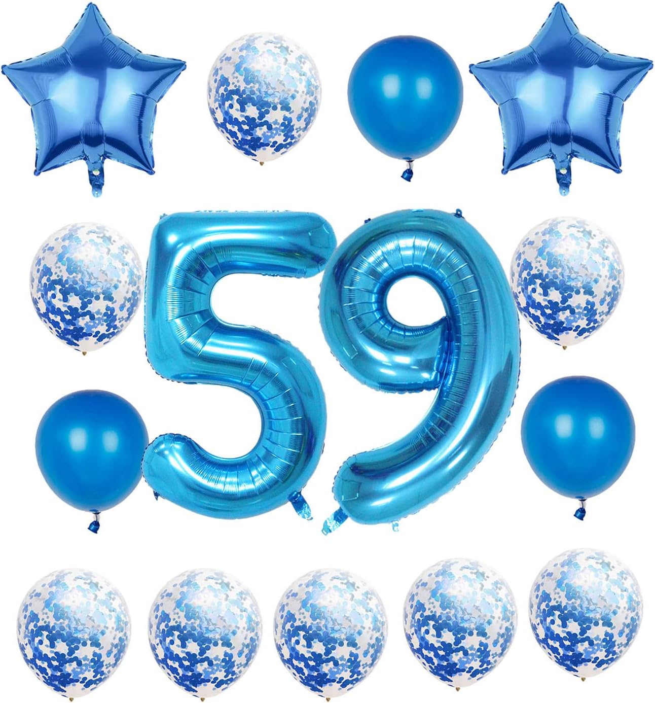 Amazon.com: 59th Birthday Decorations Party Supplies,Blue Number 59 ...