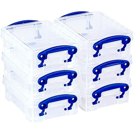 Amazon.com: Really Useful Box 0.2 Litre Plastic Storage Box Clear (Pack ...