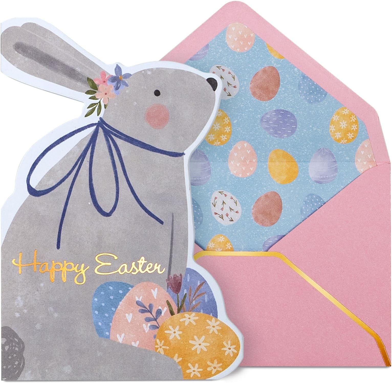 Amazon.com : Prims & Flourish Easter Cards Pack, 16-Count Cutout Bunny ...