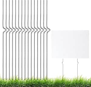 Amazon.com : Yard Sign Stakes - 15 Pack Galvanized Metal Holders, 17 ...