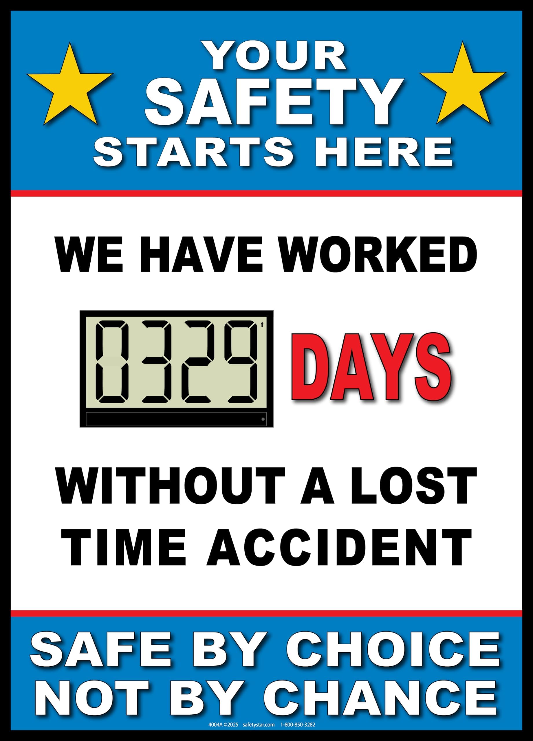 Amazon.com: Safety Star Full Size Digital Safety Scoreboard. Battery ...