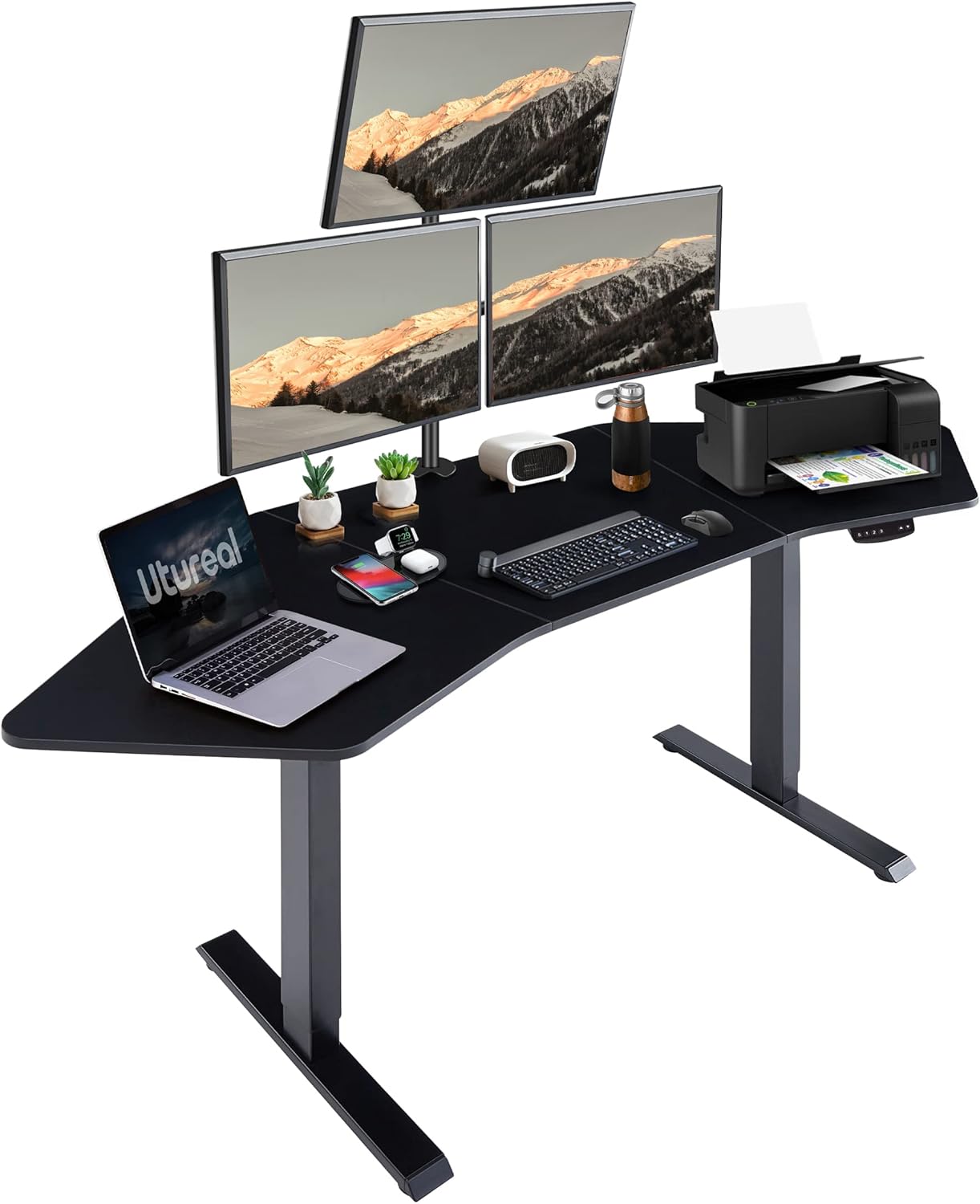 Amazon.com: Utureal 71" Electric Standing Desk - Wing Shaped Dual Motor ...