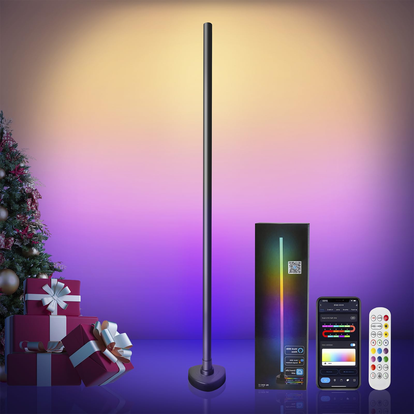 Corner Light Corner Floor Lamp-Music Sync Corner Lamps RGB Floor Lamp ...