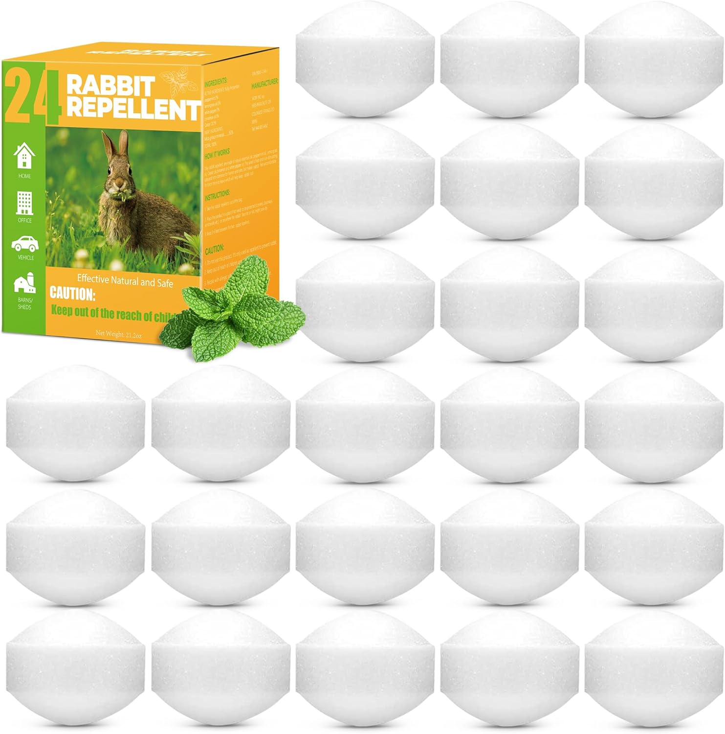 Amazon.com: Generic Rabbit Repellent Outdoor - 24 Pack Natural ...