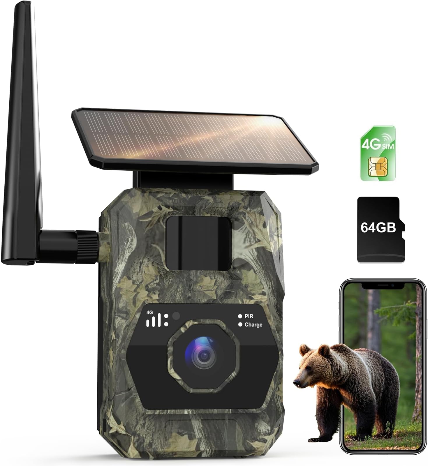 Amazon.com: Cellular Trail Camera with Solar Panel, 2K Live Video ...