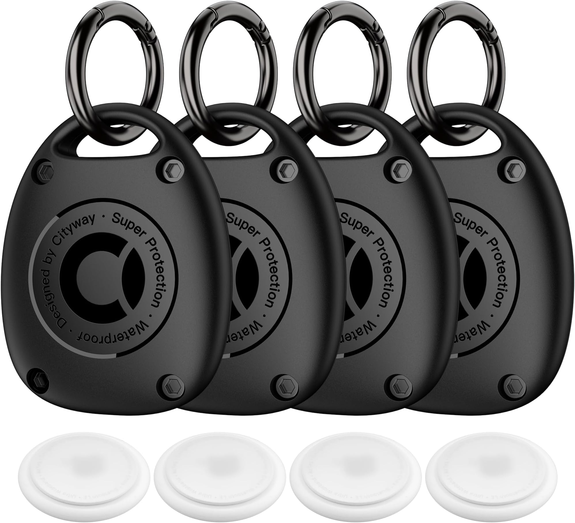 (4 Pack) AirTag Keychain Holder Case | IPX8 Waterproof, Ultra-Compact ...