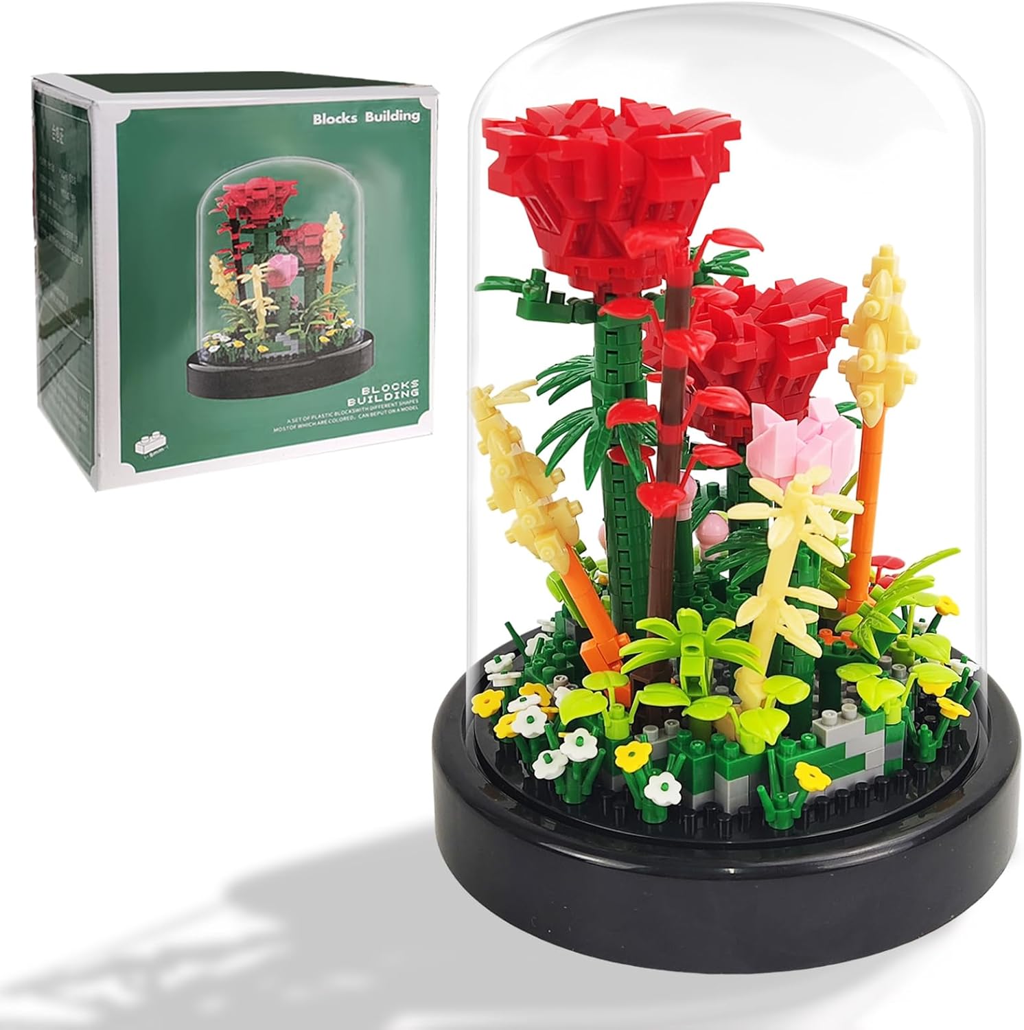 Amazon.com: Flower Bouquet Building Sets,549pcs Rose Flower Plants ...