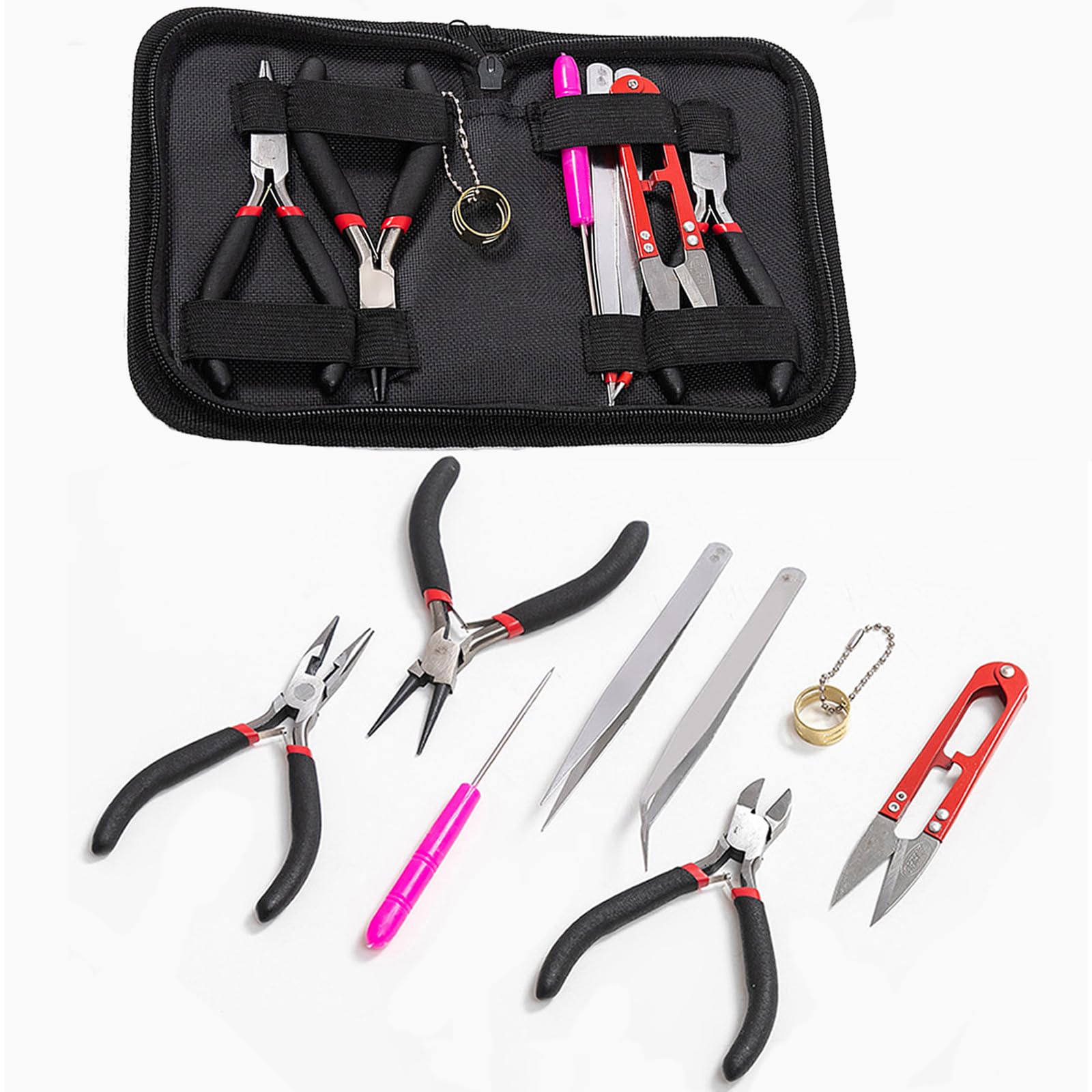 YUENTOEN Jewelry Making Kit Jewelry Tools Kits Pliers Set, Mini Plier ...
