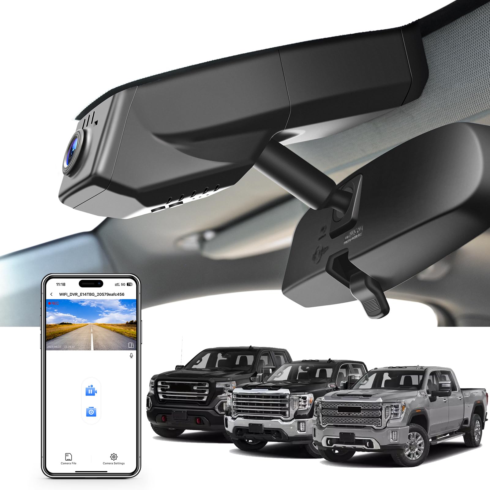 Amazon.com: Mangoal 4K Dash Cam fit GMC Sierra 1500 2019-2021, 1500 ...