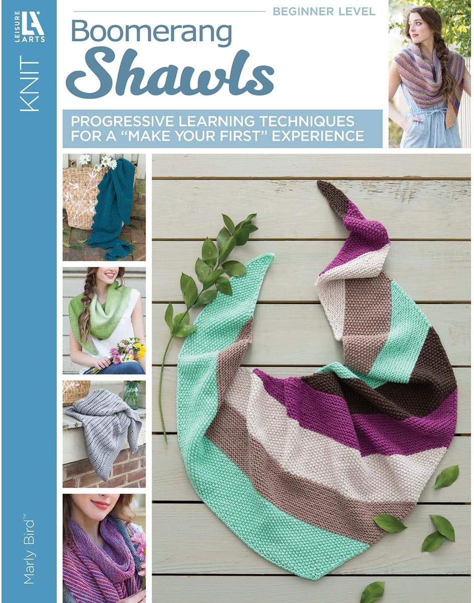 Amazon.com: LEISURE ARTS Boomerang Shawls Knit Book, Knitting Books ...