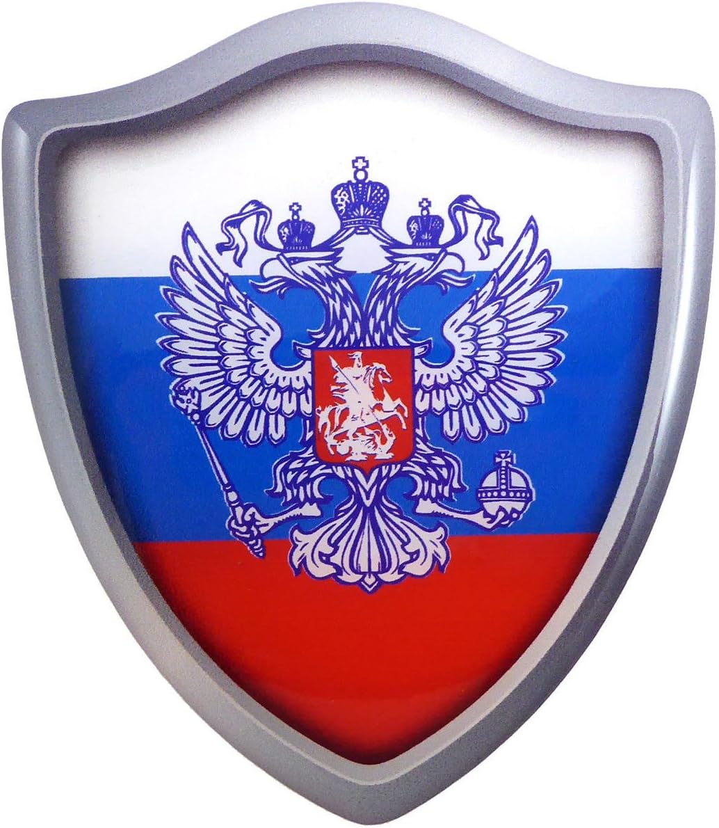 Amazon.com: Russia Russian Shield Domed Decal 3D Look Edge Emblem Resin ...