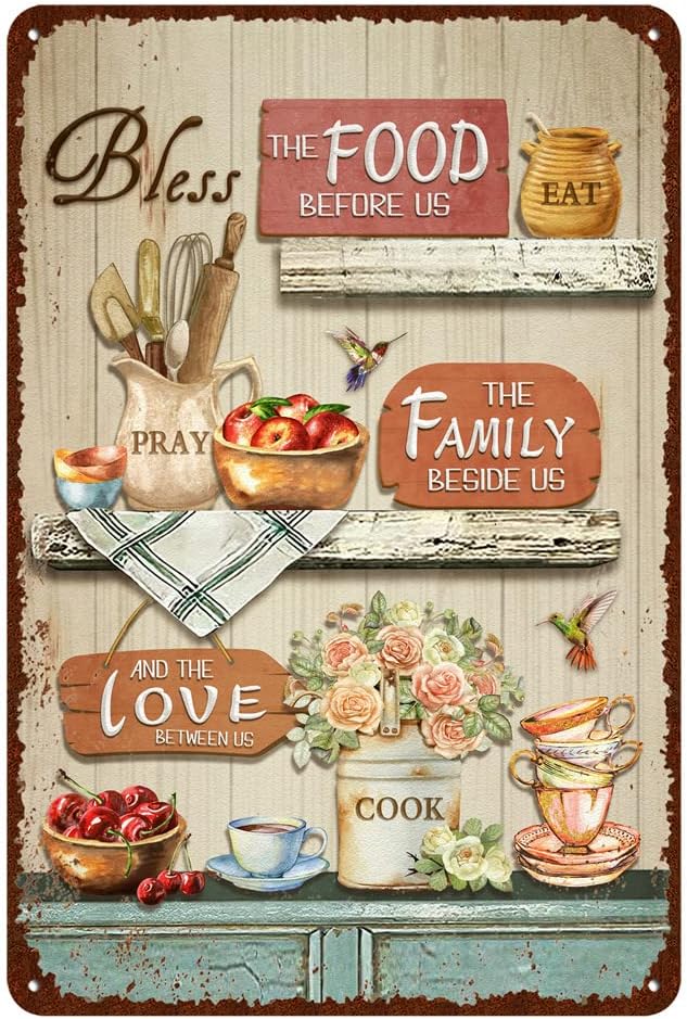 Amazon.com : Vintage Farmhouse Kitchen Sign Kitchen Metal Signs Rustic ...
