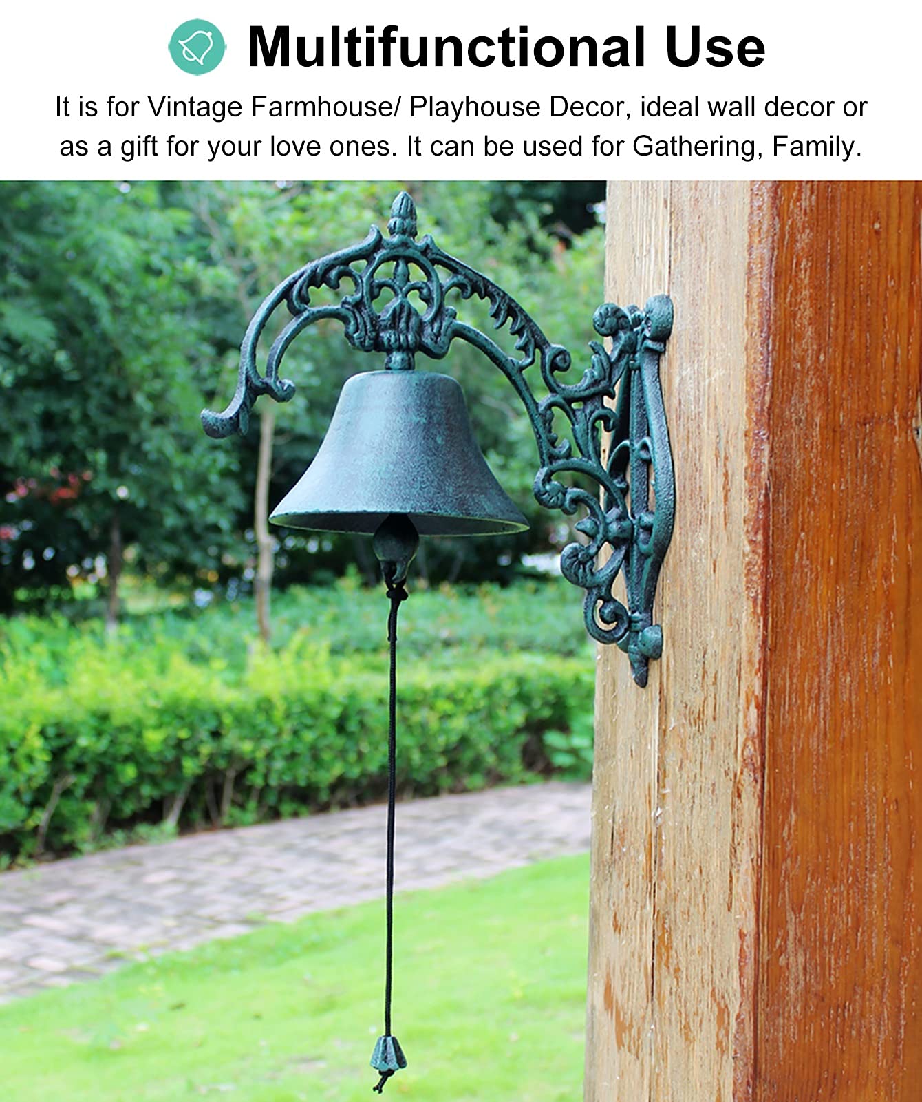 Wall Mount Cast Iron Bell Large Heavy Duty Vintage Cast Iron Dinner
