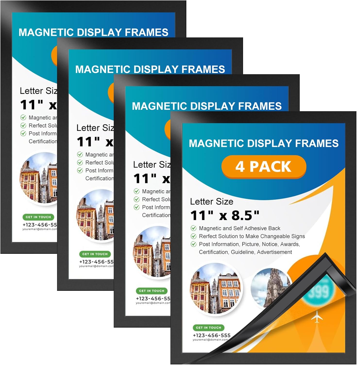 Amazon.com: Magnetic Sign Holder 8.5 x 11, Adhesive Frames Wall Sign ...