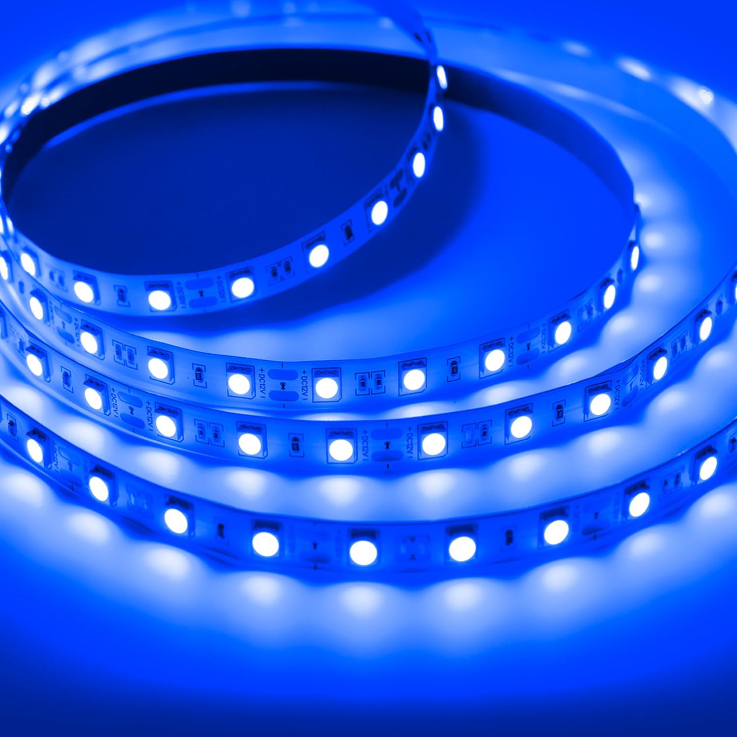 iNextStation 12V Blue LED Strip Light, 16.4ft/5M 300 LEDs SMD5050 ...