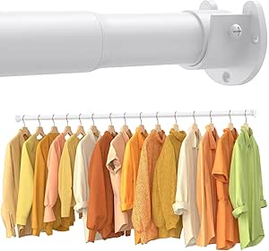 Amazon.com: White Closet Rod, 17-83 Inch Adjustable Closet Rod for ...