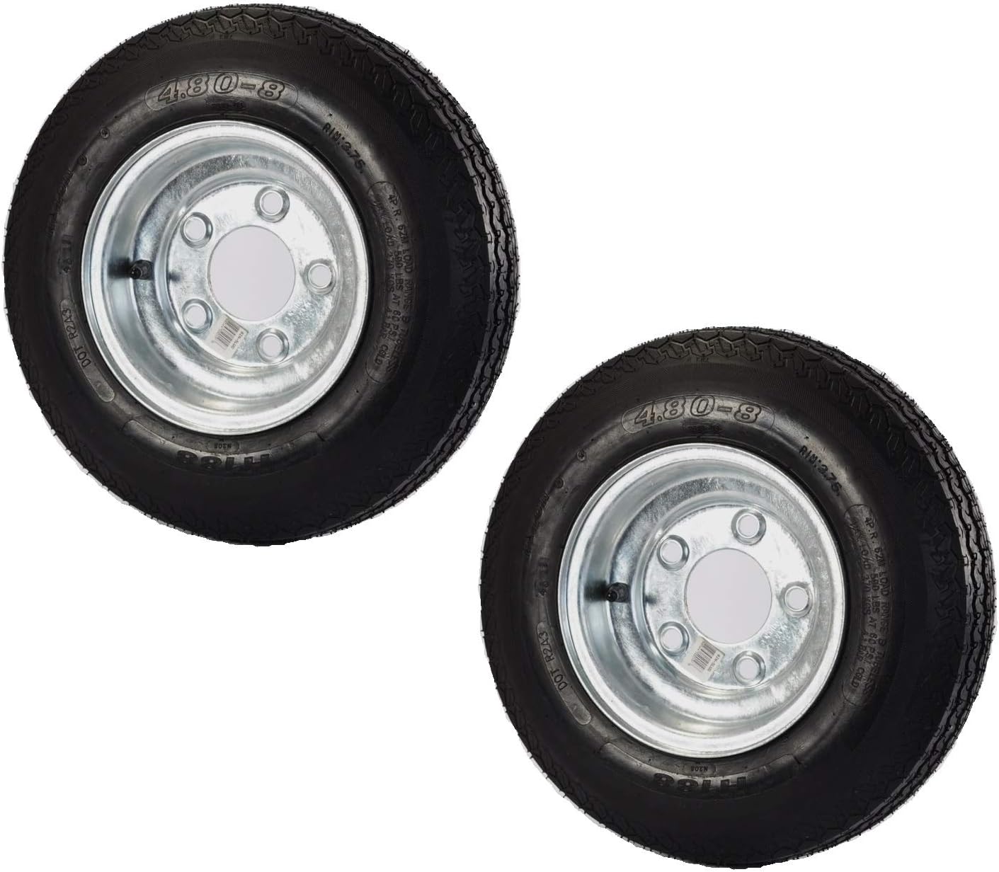 Amazon.com: Antego 2-Pack Trailer Tire & Rim Set - 480-8 4.80-8, Load ...